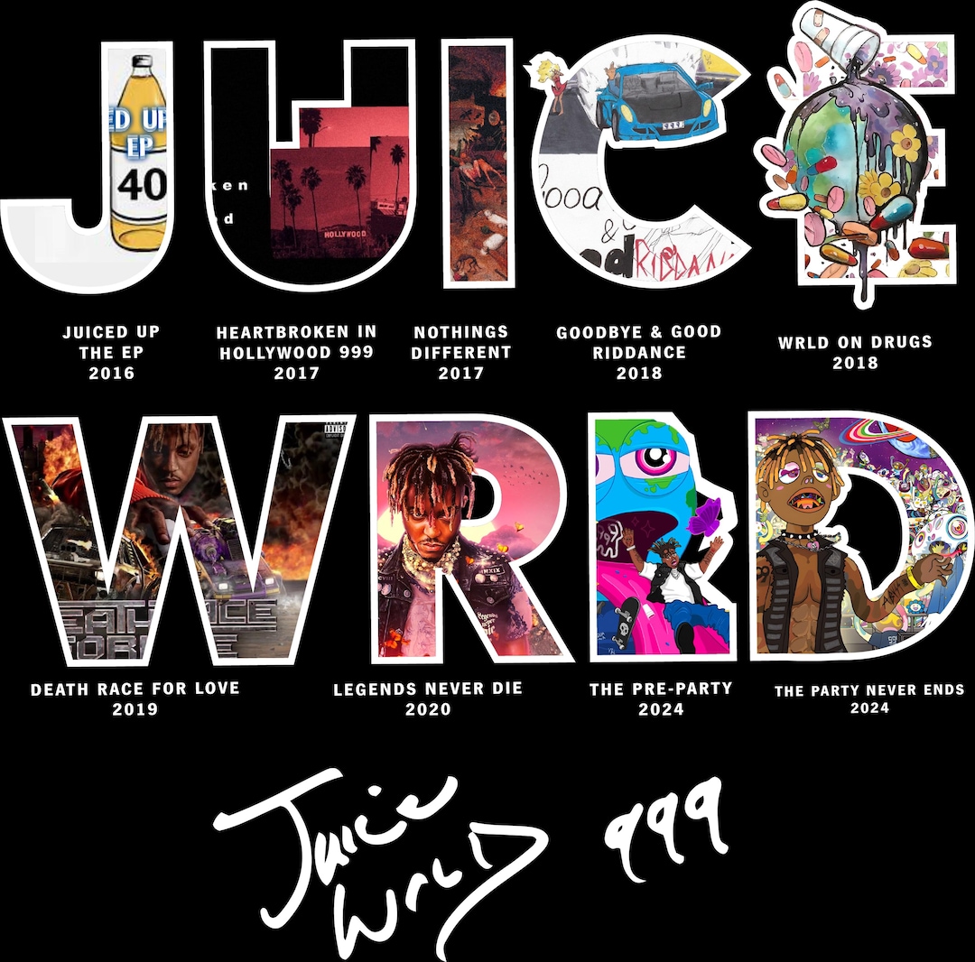 Juice WRLD 999 Album Timeline Poster, Rap Music Wall Art, Hip Hop ...