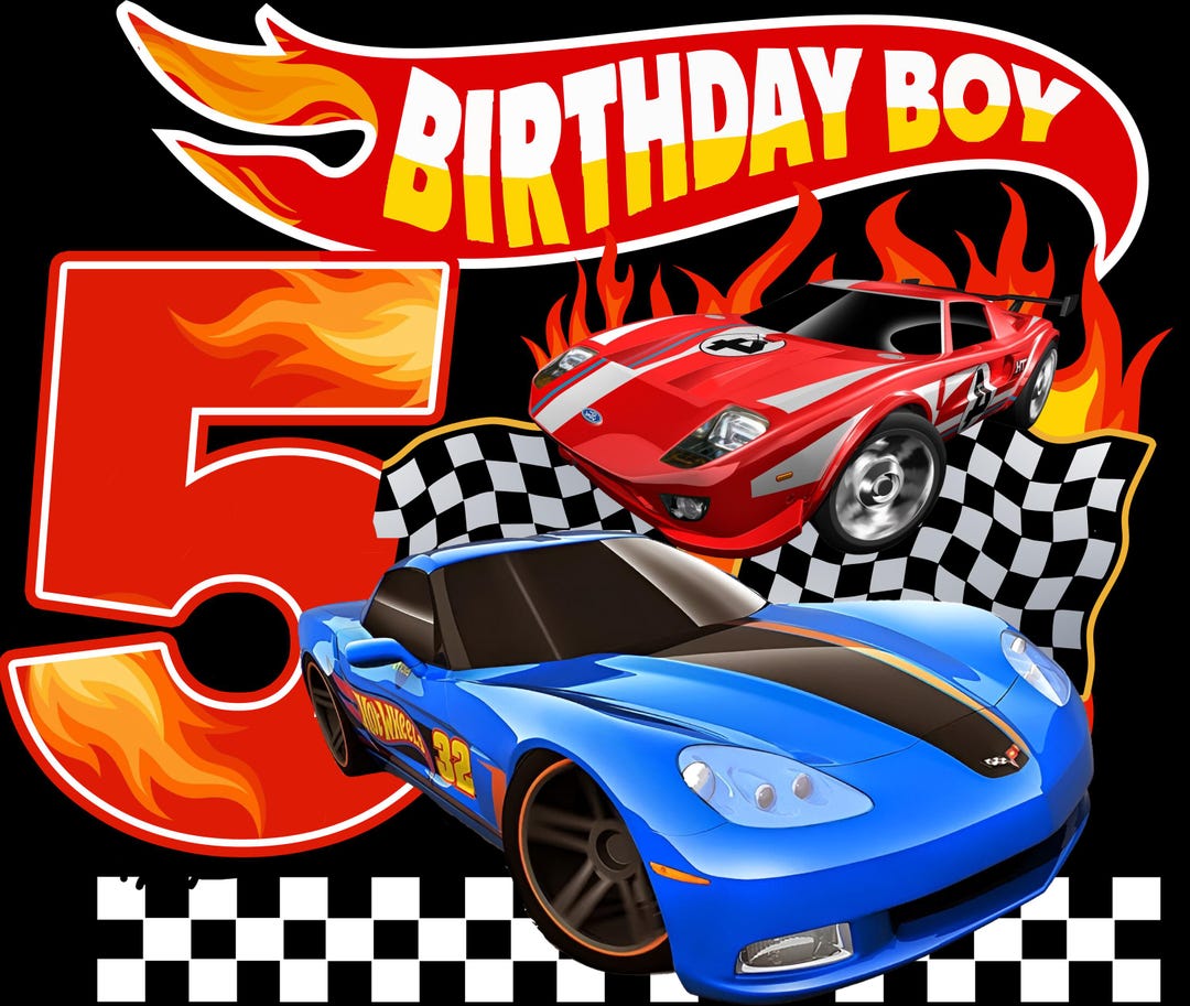 H Wheels Race Car 5th Birthday PNG Bundle: Custom Name Family Shirt ...