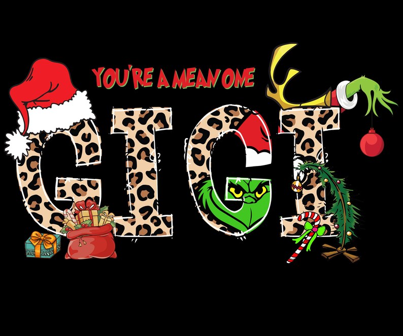 Christmas Grinch Family Leopard Print Bundle Festive Youre a Mean One ...