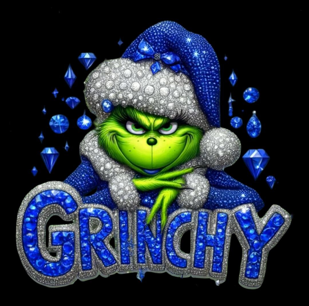 Grinchy Christmas Sparkle – A Festive Blue Diamond Style Holiday Grinch ...