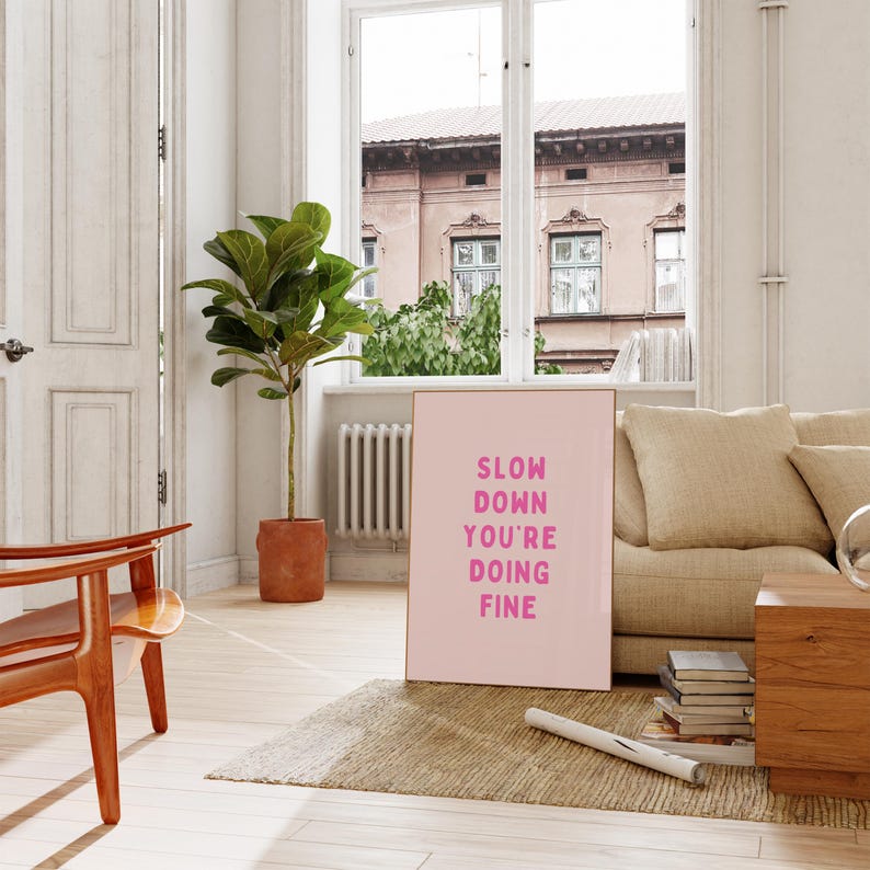 Motivational Pink Typography Print, Trendy Quote Wall Art (digital ...