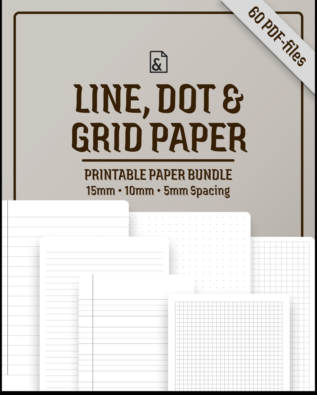 Grid, Dot & Lined Paper Bundle (A4 + Letter Pdfs) • Printable Paper ...