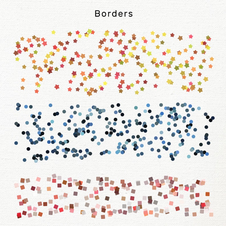 CONFETTI BORDERS - Clip Art - Digital Scrapbooking | Hearts | Party ...