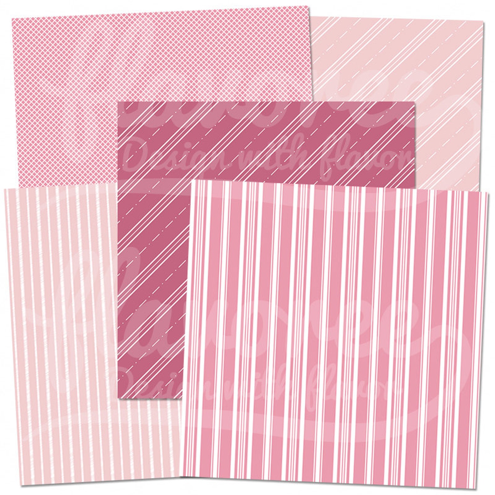 Digital Scrapbook Paper Pack - STRIPES - SOFT PINK - Lines | Pastel ...