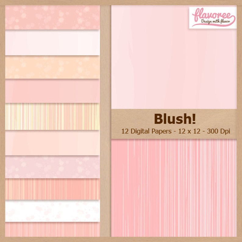Digital Scrapbook Paper Pack - MODERN BLUSH - Watercolor | Pastel ...