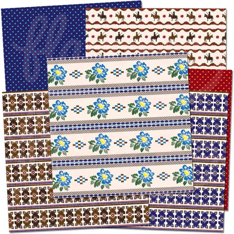 Digital Scrapbook Paper Pack RUSSIAN INSPIRED PATTERNS Embroidery ...