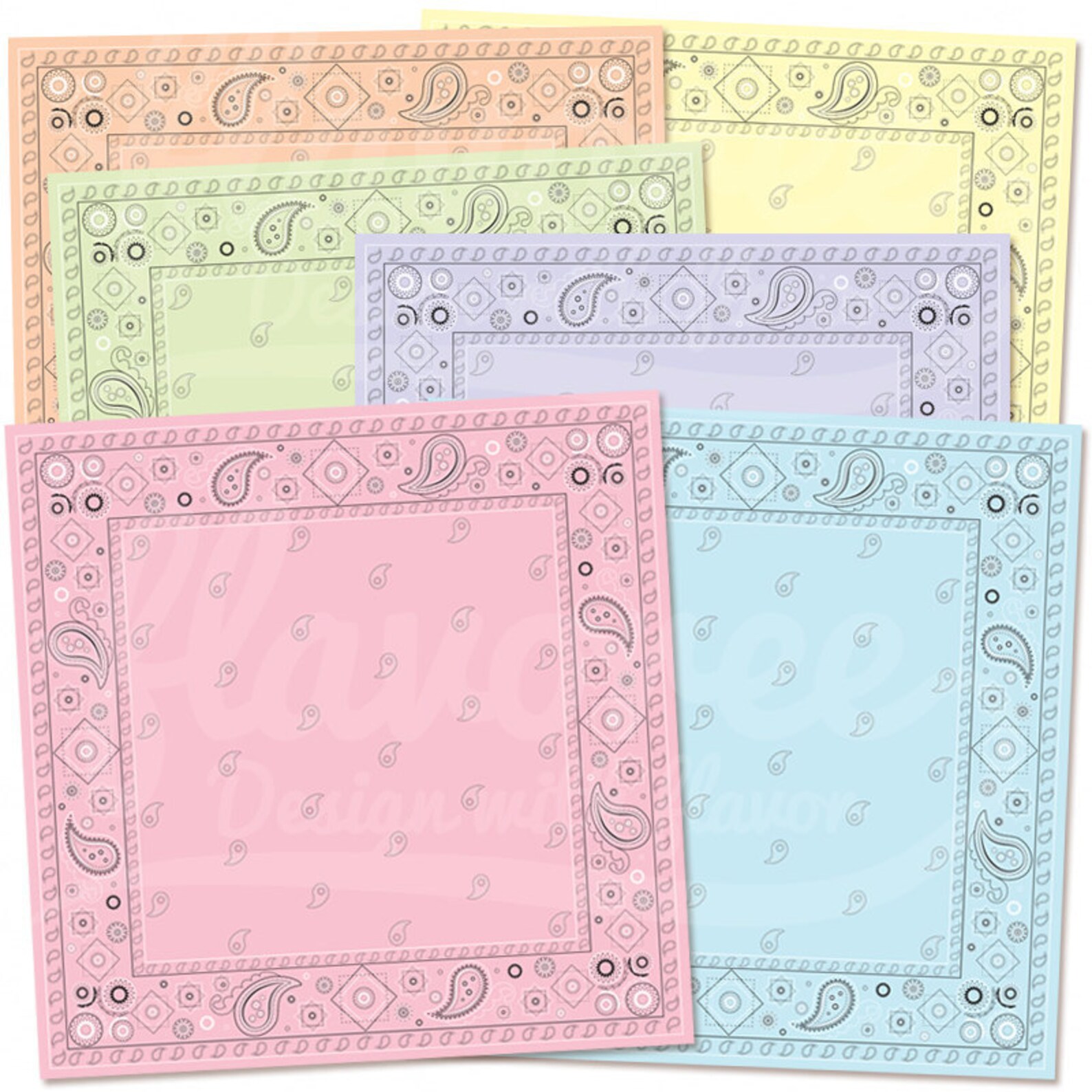 Digital Scrapbook Paper Pack - BANDANA PATTERN - Fabric | Pattern ...