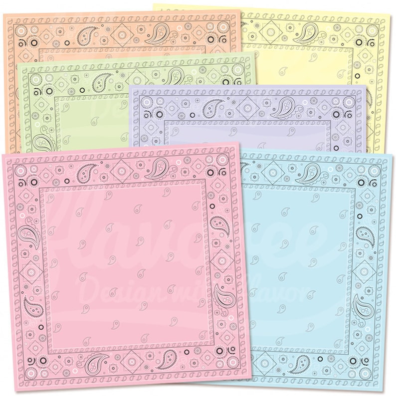 Digital Scrapbook Paper Pack - BANDANA PATTERN - Fabric | Pattern ...