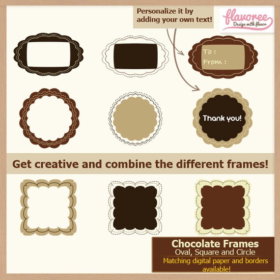 Digital Scrapbooking Frame Pack CHOCOLATE FRAMES Scrapbook - Etsy