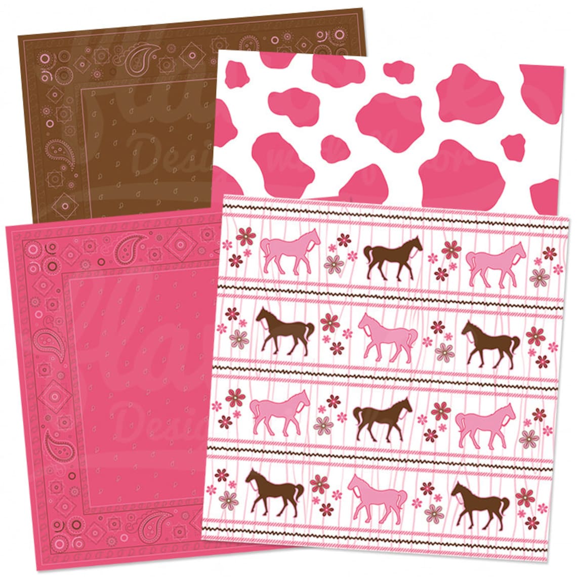Digital Scrapbook Paper Pack - COWGIRL - Scrapbooking | Girl | Western ...