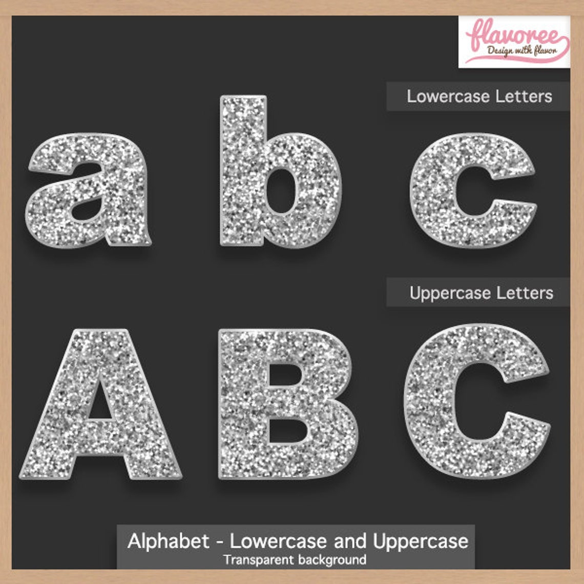 Digital Scrapbooking Pack SILVER GLITTER ALPHABET - Etsy