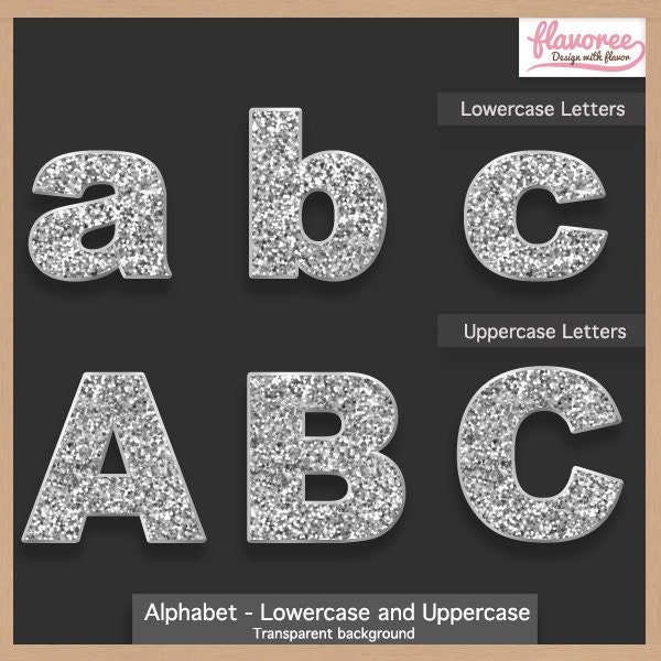 Digital Scrapbooking Pack SILVER GLITTER ALPHABET - Etsy