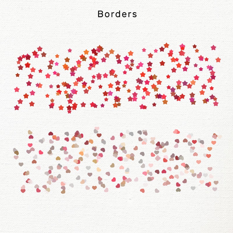 CONFETTI BORDERS - Clip Art - Digital Scrapbooking | Hearts | Party ...