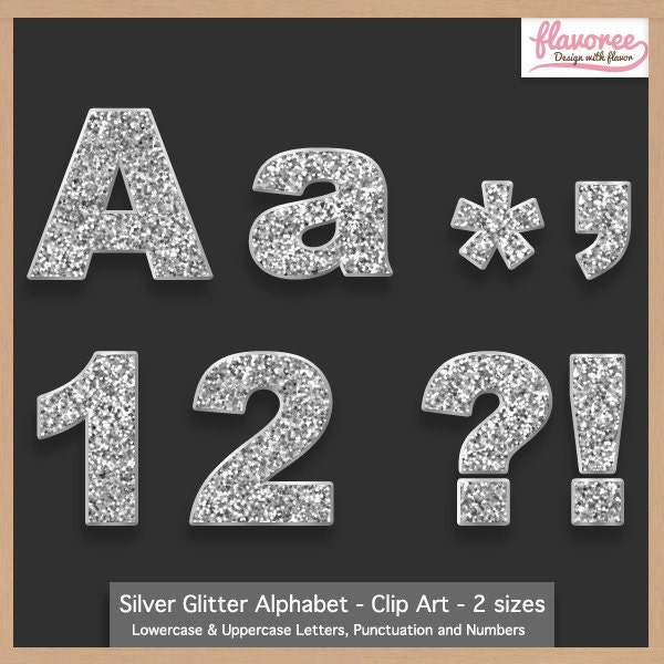 Digital Scrapbooking Pack SILVER GLITTER ALPHABET - Etsy