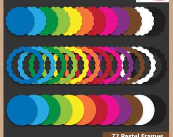 Frame Clipart Set 20 Digital Frames Round Frames Scalloped - Etsy