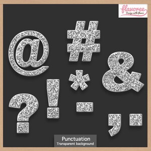 Digital Scrapbooking Pack - SILVER GLITTER ALPHABET - Embellishments ...