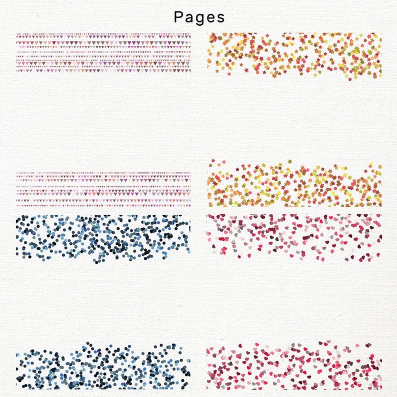 CONFETTI BORDERS - Clip Art - Digital Scrapbooking | Hearts | Party ...