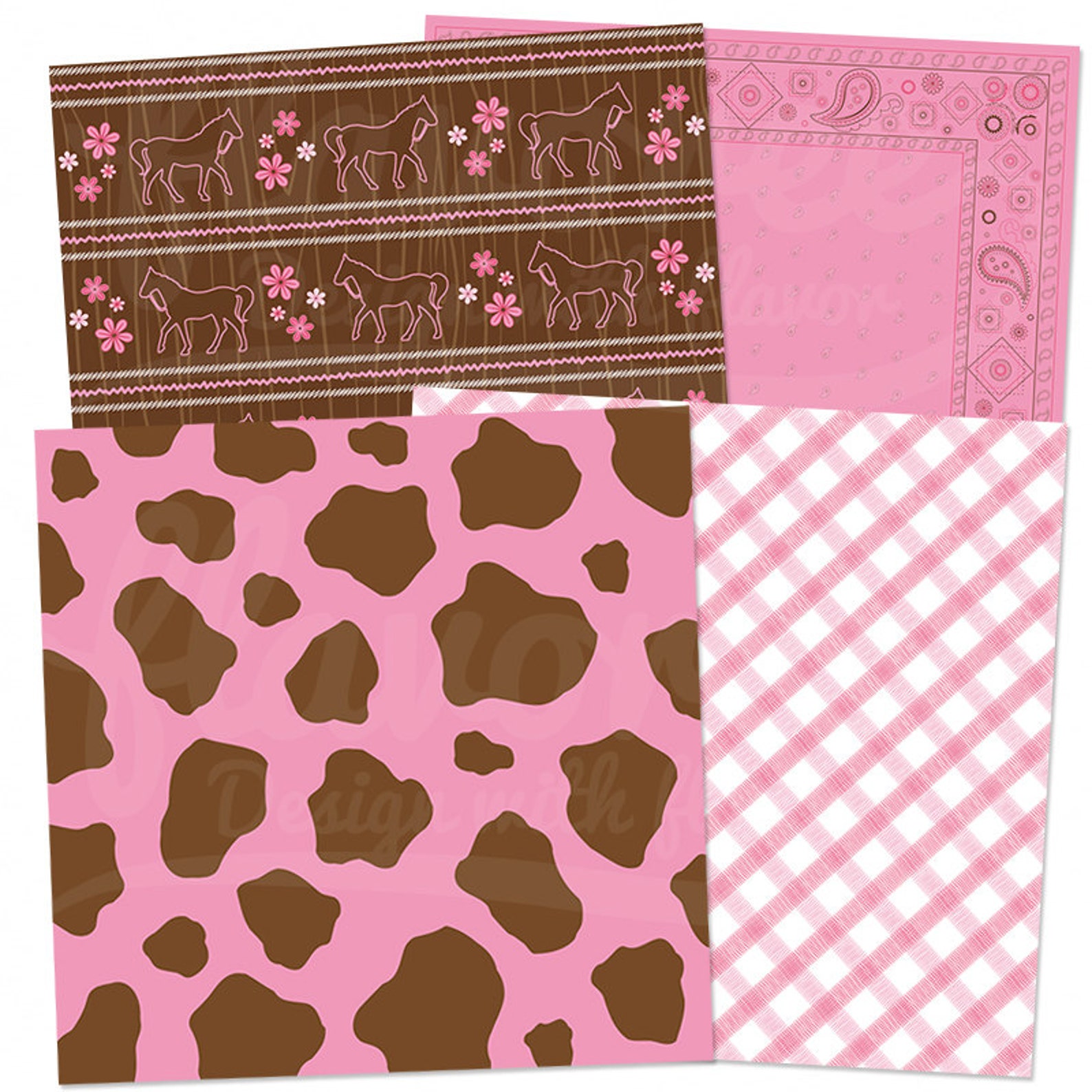 Digital Scrapbook Paper Pack - COWGIRL - Scrapbooking | Girl | Western ...