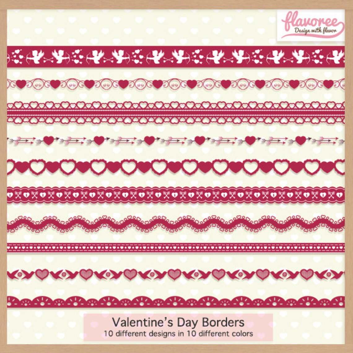Digital Scrapbooking Border Pack - VALENTINE'S DAY BORDERS - Clip Art ...