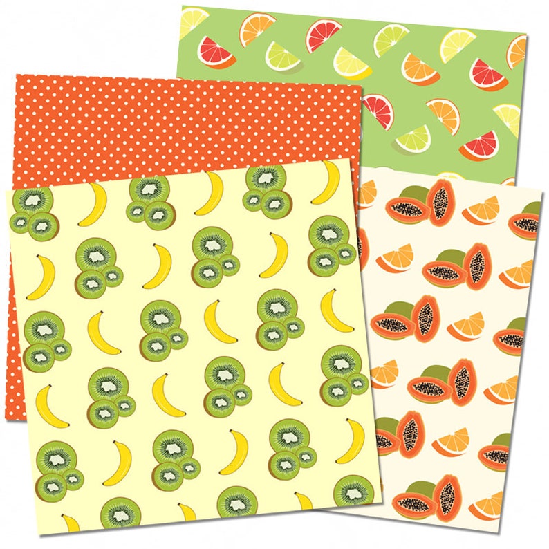 Digital Scrapbooking Paper Pack - EXOTIC FRUITS - Summer | Food ...