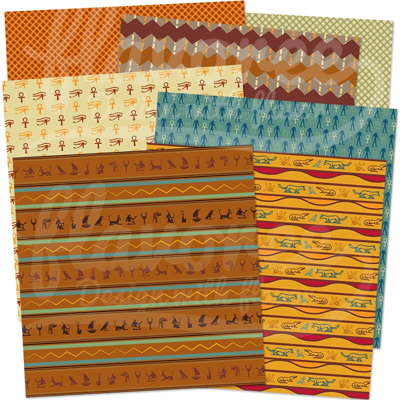 Digital Scrapbook Paper Pack - EGYPTIAN PATTERNS- Egypt | Scrapbooking ...