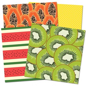 Digital Scrapbooking Paper Pack - EXOTIC FRUITS - Summer | Food ...