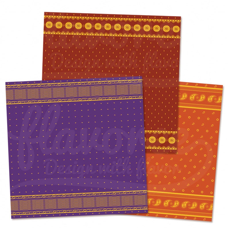 Digital Scrapbook Paper Pack INDIAN SARI PATTERNS India Fabric ...