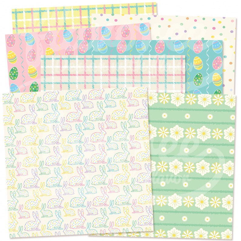 Digital Scrapbook Paper Pack - EASTER - Holiday | Eggs | Party | Bunny ...