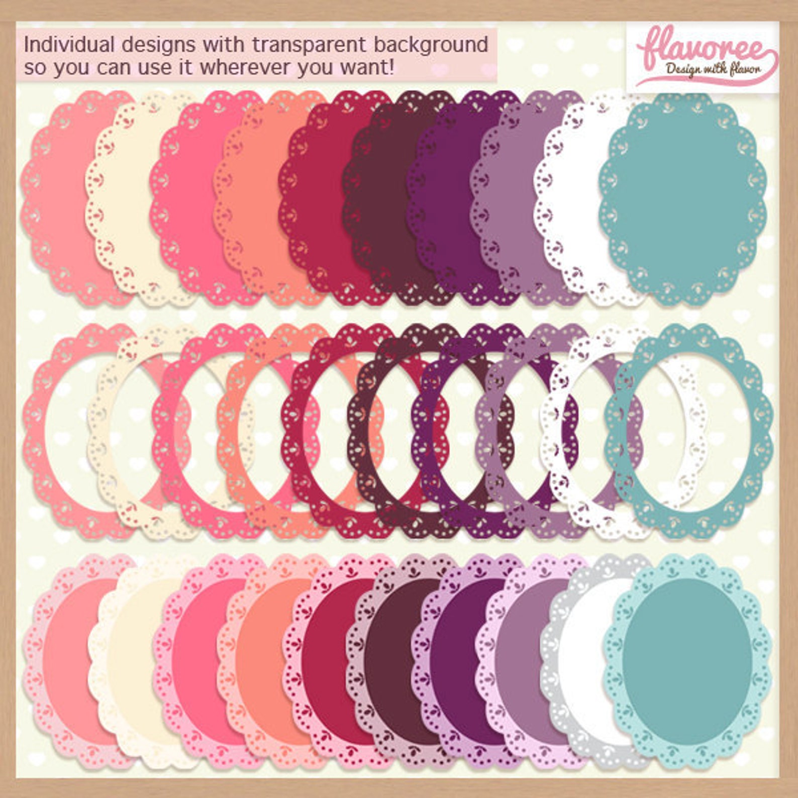 Digital Scrapbooking Frames and Embellishments - Etsy