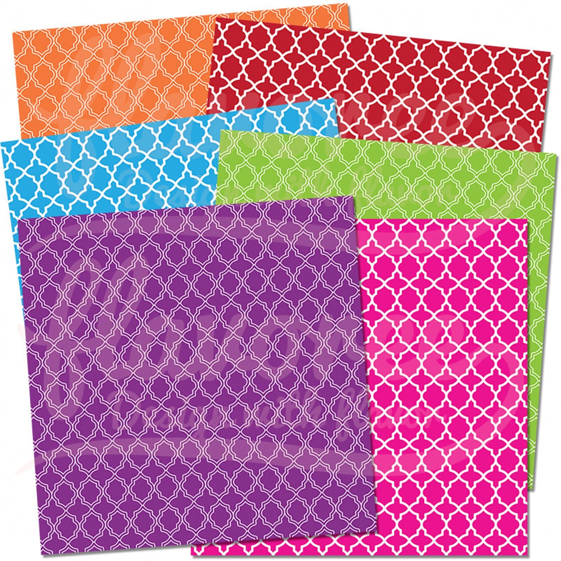 Digital Scrapbook Paper Pack - BRIGHT MOROCCAN PATTERN - Ethnic ...