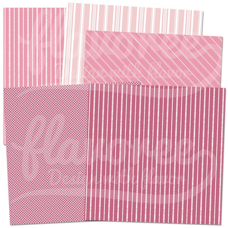Digital Scrapbook Paper Pack - STRIPES - SOFT PINK - Lines | Pastel ...