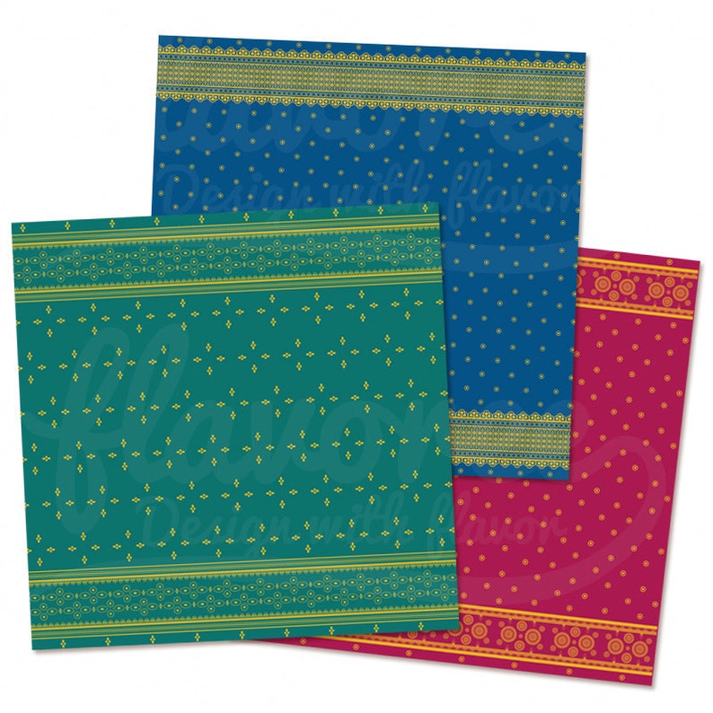 Digital Scrapbook Paper Pack INDIAN SARI PATTERNS India Fabric ...