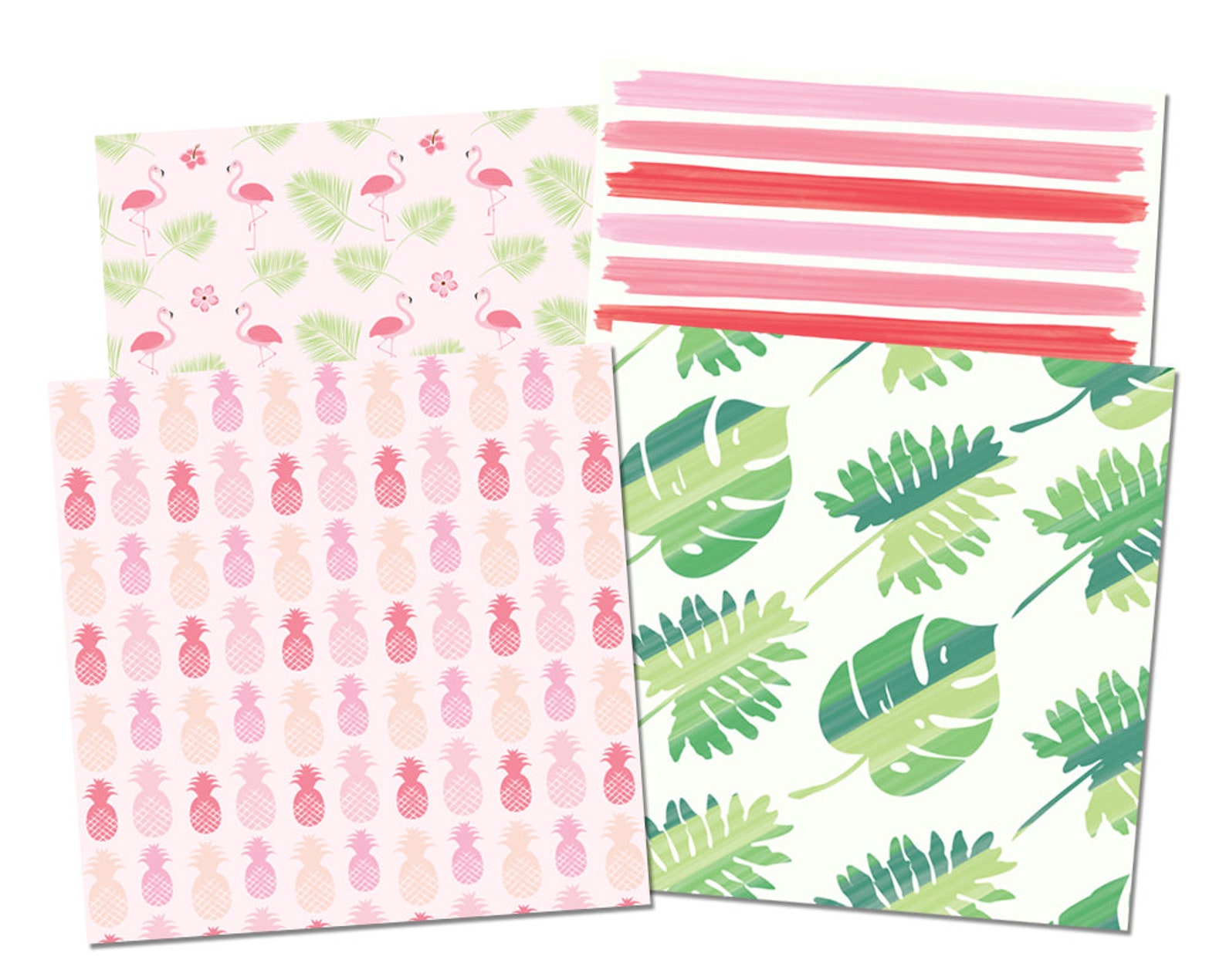 Digital Scrapbook Paper Pack FLAMINGO VIBES Summer - Etsy