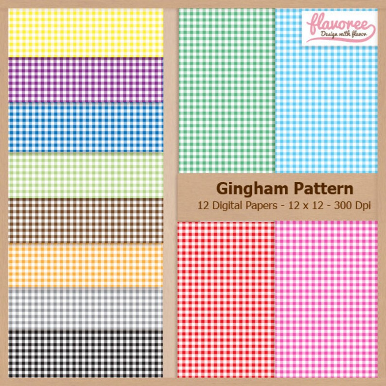 Digital Scrapbook Paper Pack - GINGHAM PATTERN - Fabric Texture ...