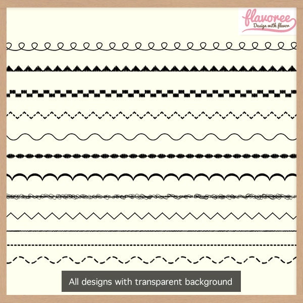 Digital Scrapbooking Border Pack - SEWING STITCHES BORDERS Vol.2 ...