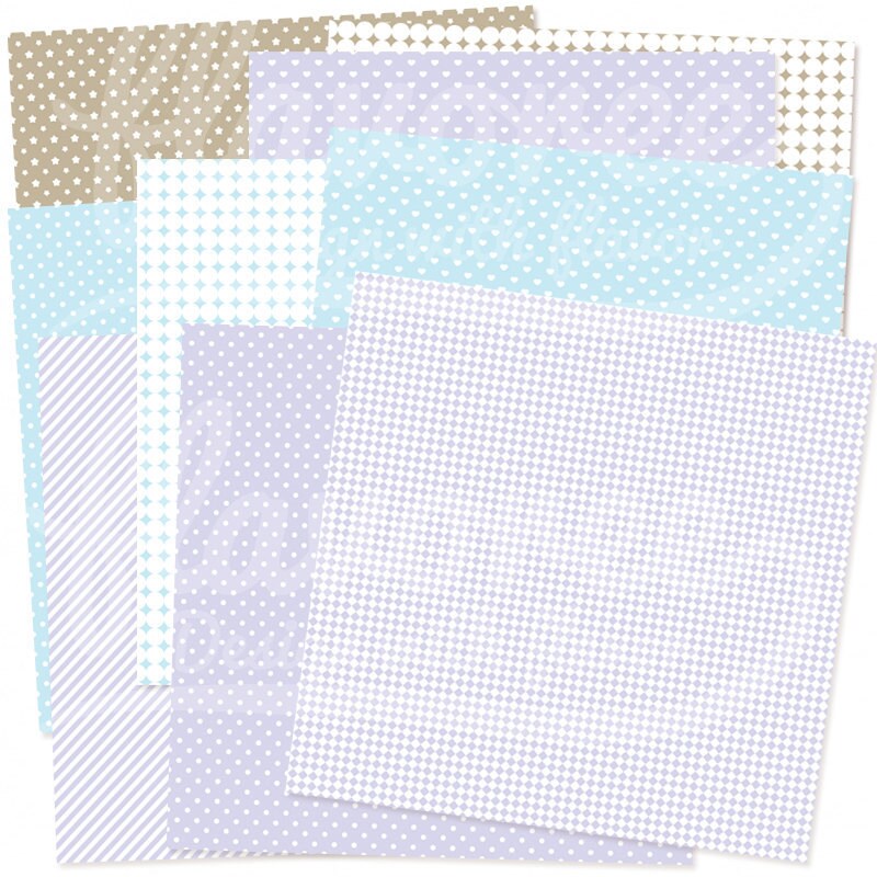 Digital Scrapbook Paper Pack - PASTEL BASIC PATTERNS - Stars | Hearts ...
