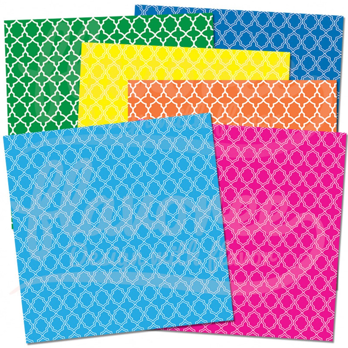 Digital Scrapbook Paper Pack - BRIGHT MOROCCAN PATTERN - Ethnic ...