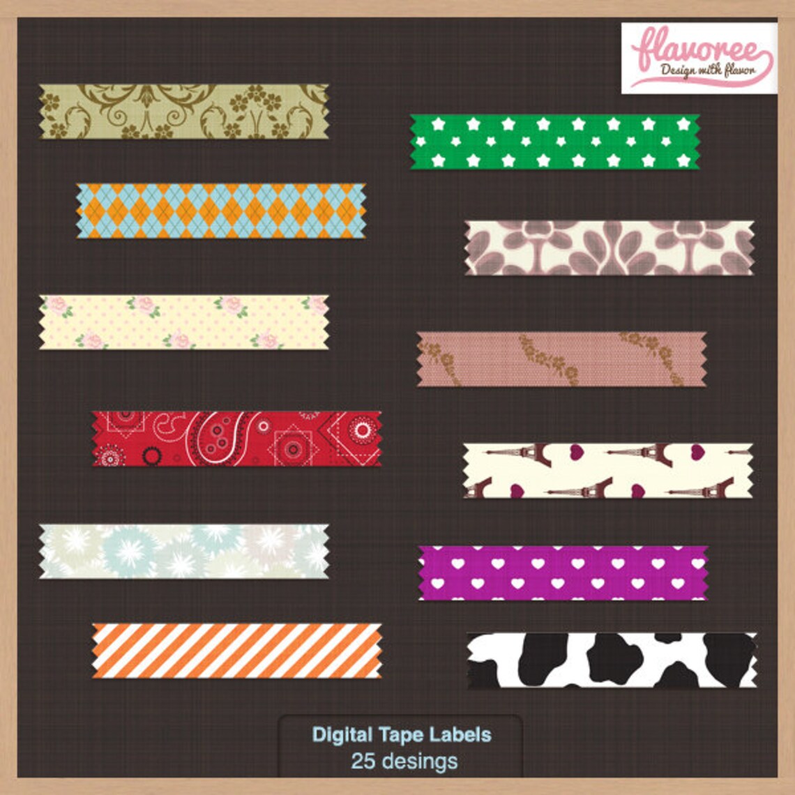 Digital Scrapbook Pack - TAPE LABELS - Fabric Texture - Washi Tape ...