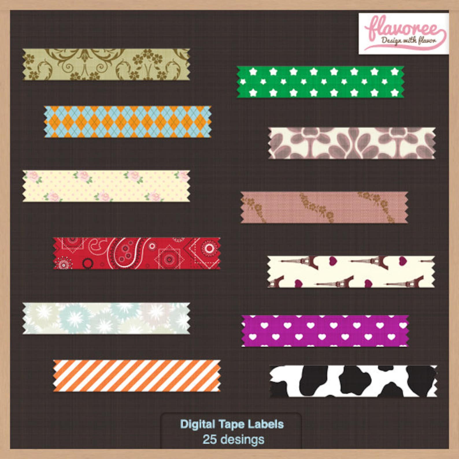 Digital Scrapbook Pack - TAPE LABELS - Fabric Texture - Washi Tape ...