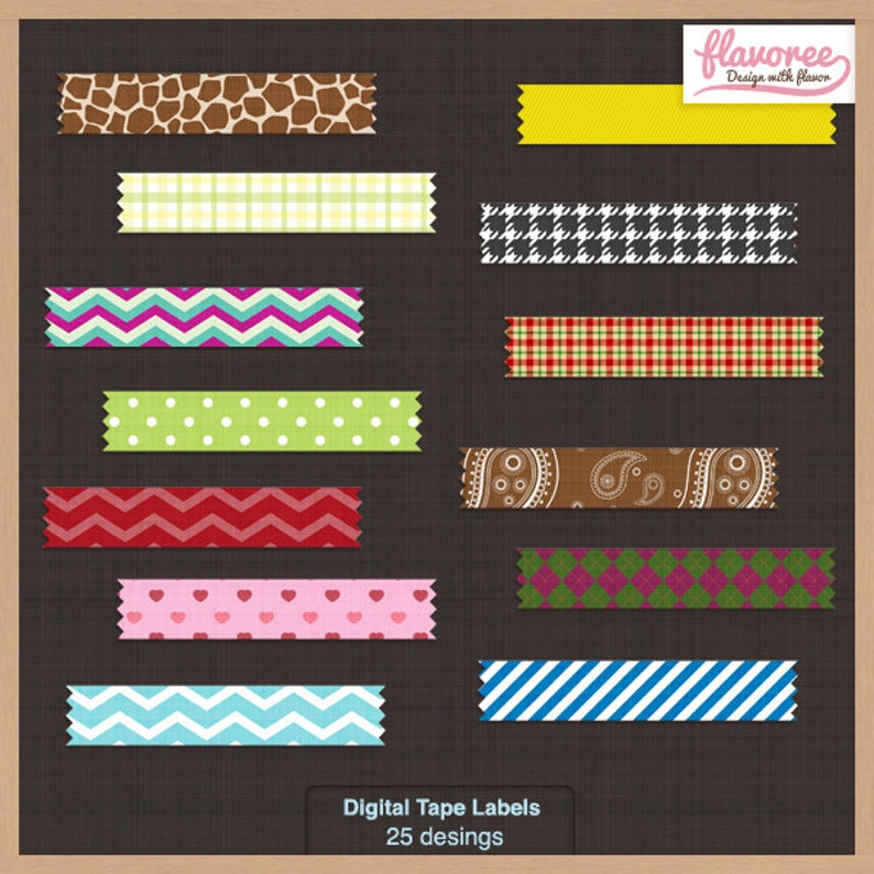 Digital Scrapbook Pack - TAPE LABELS - Fabric Texture - Washi Tape ...