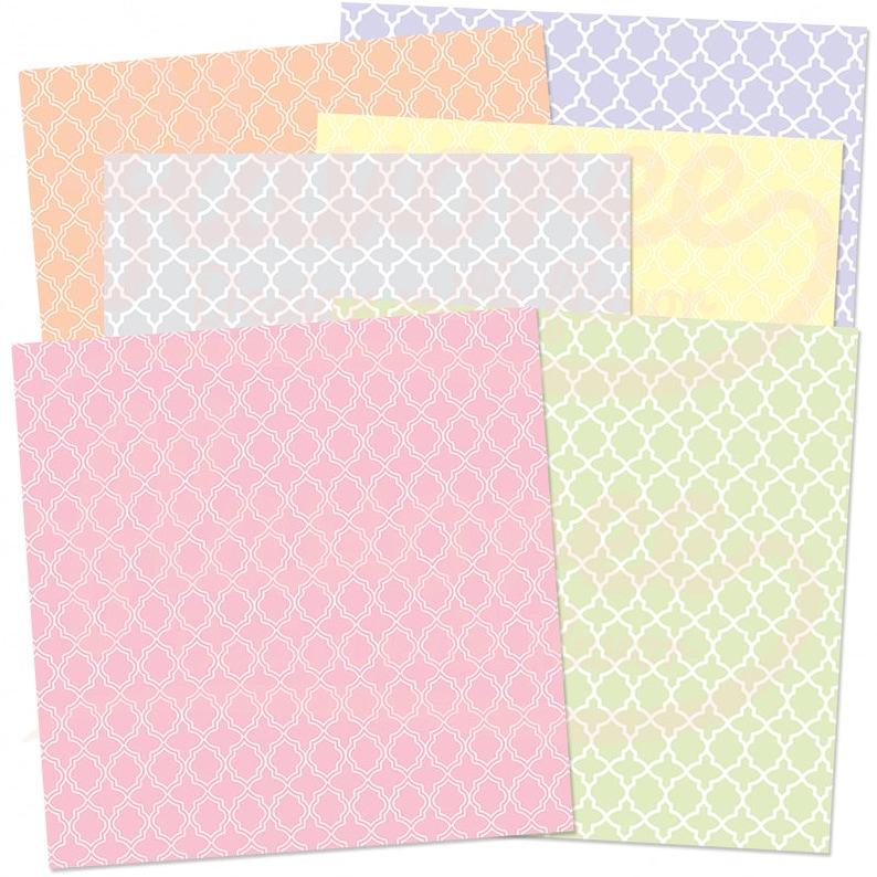 Digital Scrapbook Paper Pack PASTEL MOROCCAN PATTERN | Etsy