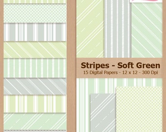 Digital Scrapbook Paper Pack STRIPES SOFT PINK Lines | Etsy