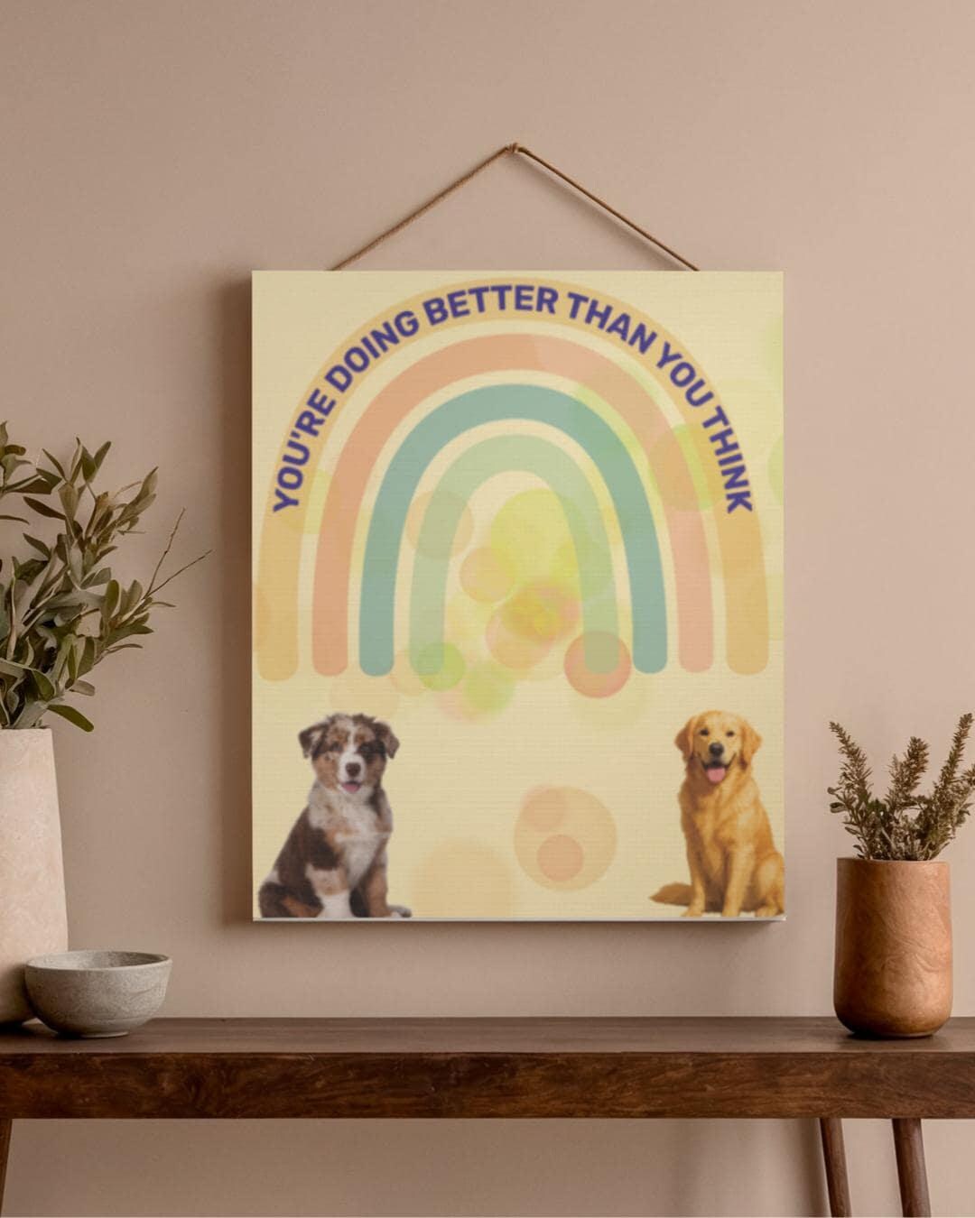 Dog Motivational Art Canvas Print Positive Affirmation Wall Decor ...
