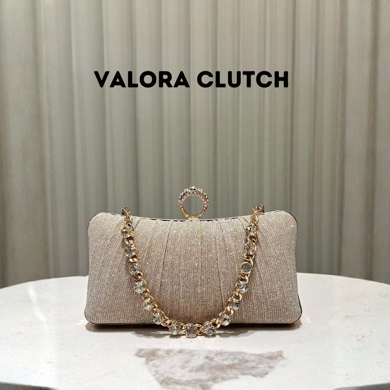Champagne Pleated Clutch - Etsy