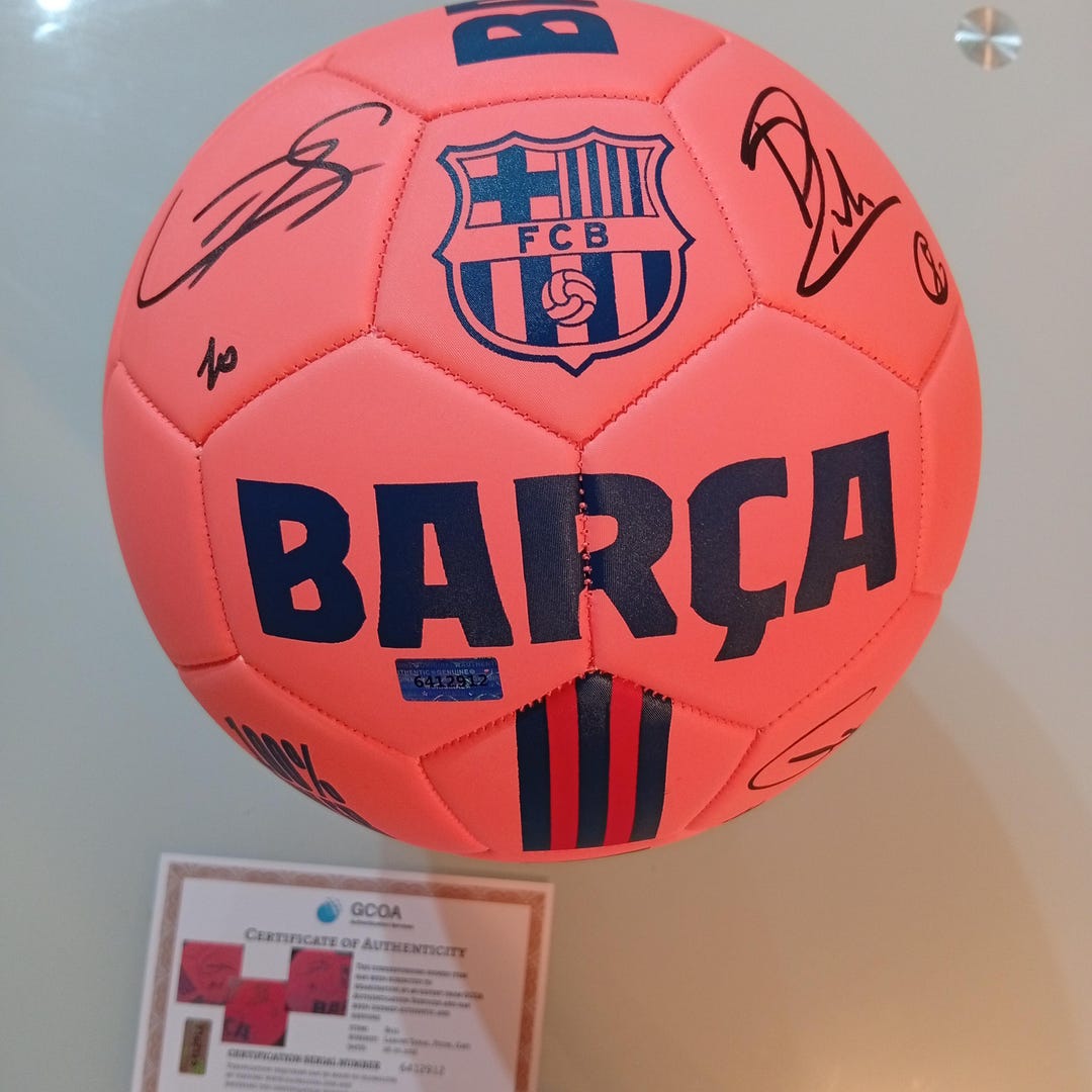 Lamine Yamal, Pedri and Gavi Signed Autographed Barcelona FC Ball ...