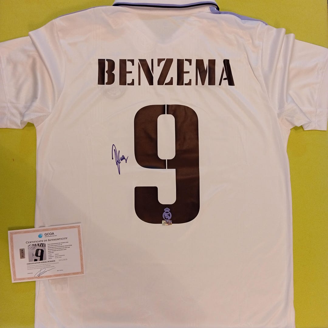 Karim Benzema Signed Autographed Real Madrid FC Football T-shirt With ...