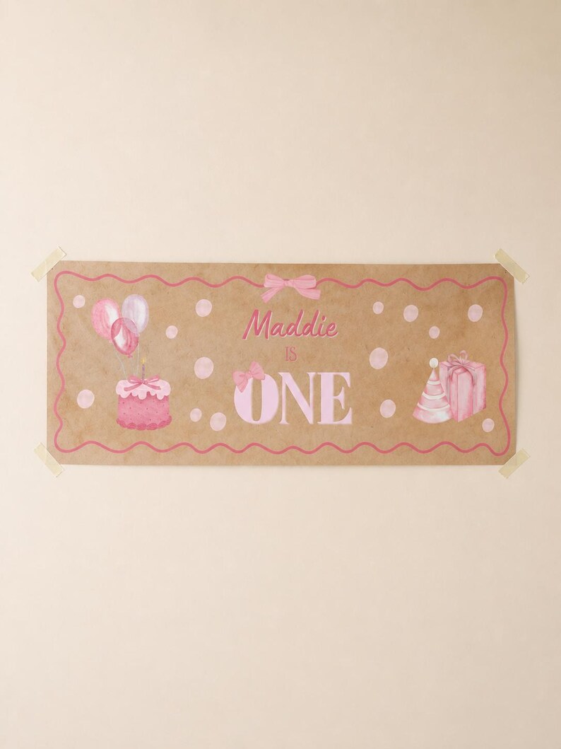 Girl 1st Birthday Kraft Banner, Girls Just Want to Be One Printable ...
