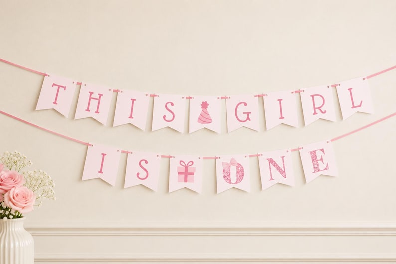 Girl 1st Birthday Kraft Banner, Girls Just Want to Be One Printable ...