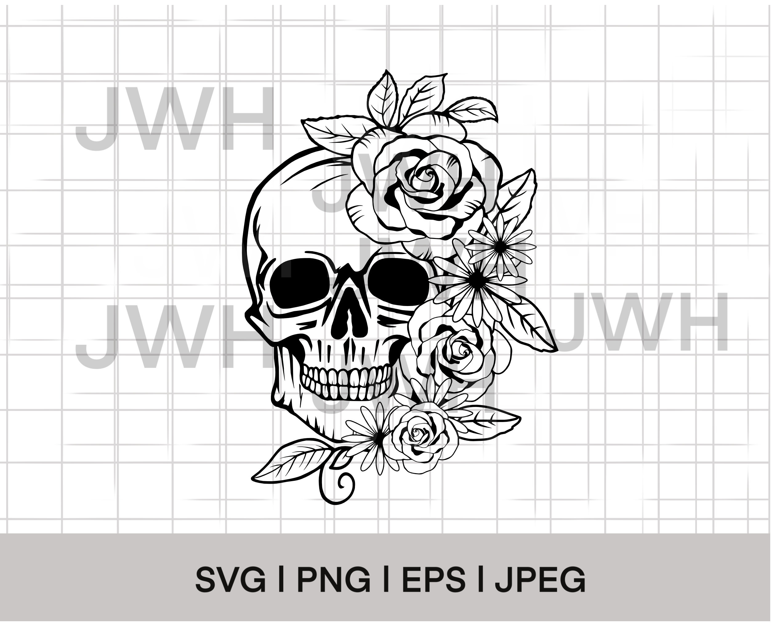 Skull SVG PNG EPS Instant Download Digital Download - Etsy Canada