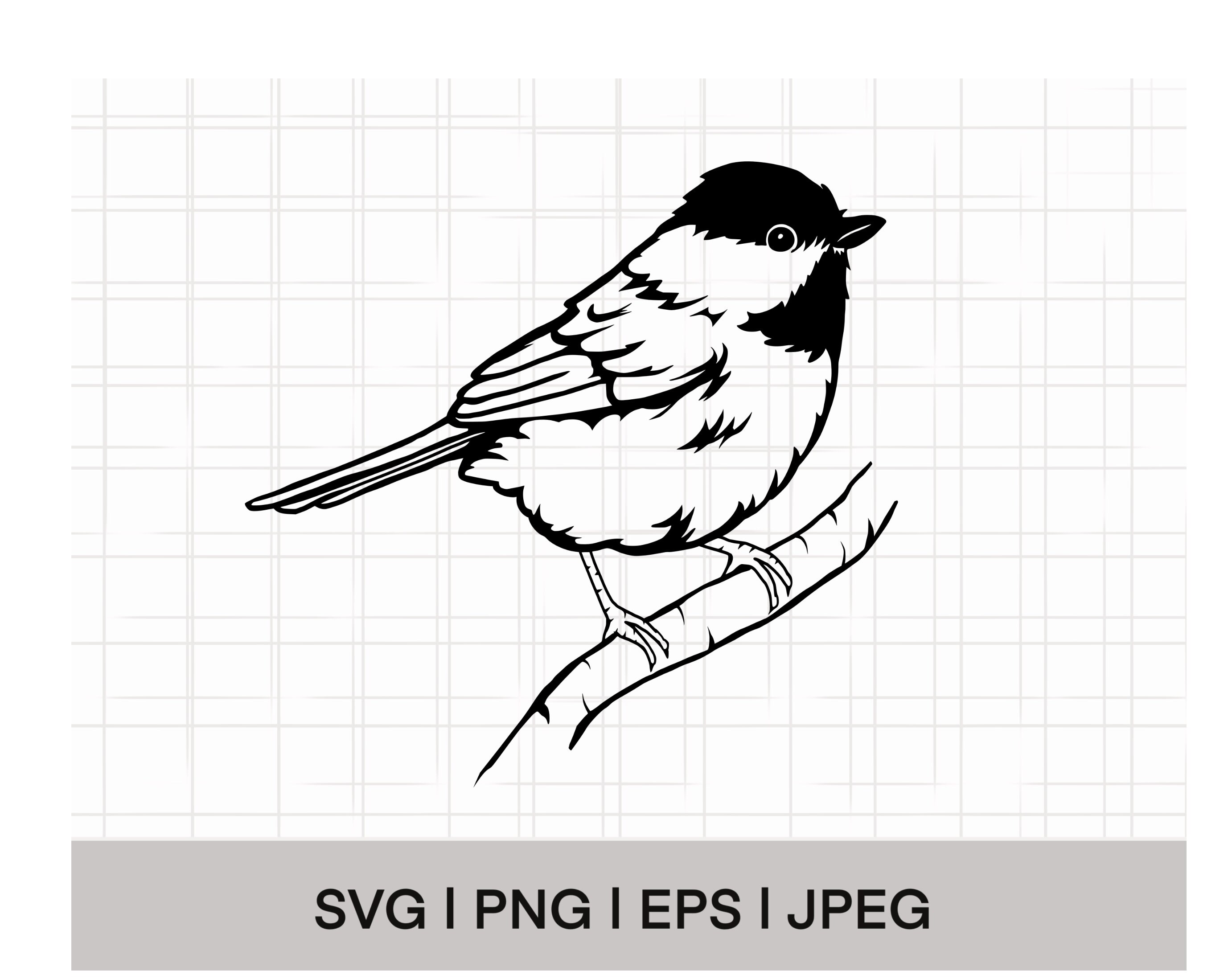 Chickadee Silhouette Clip Art